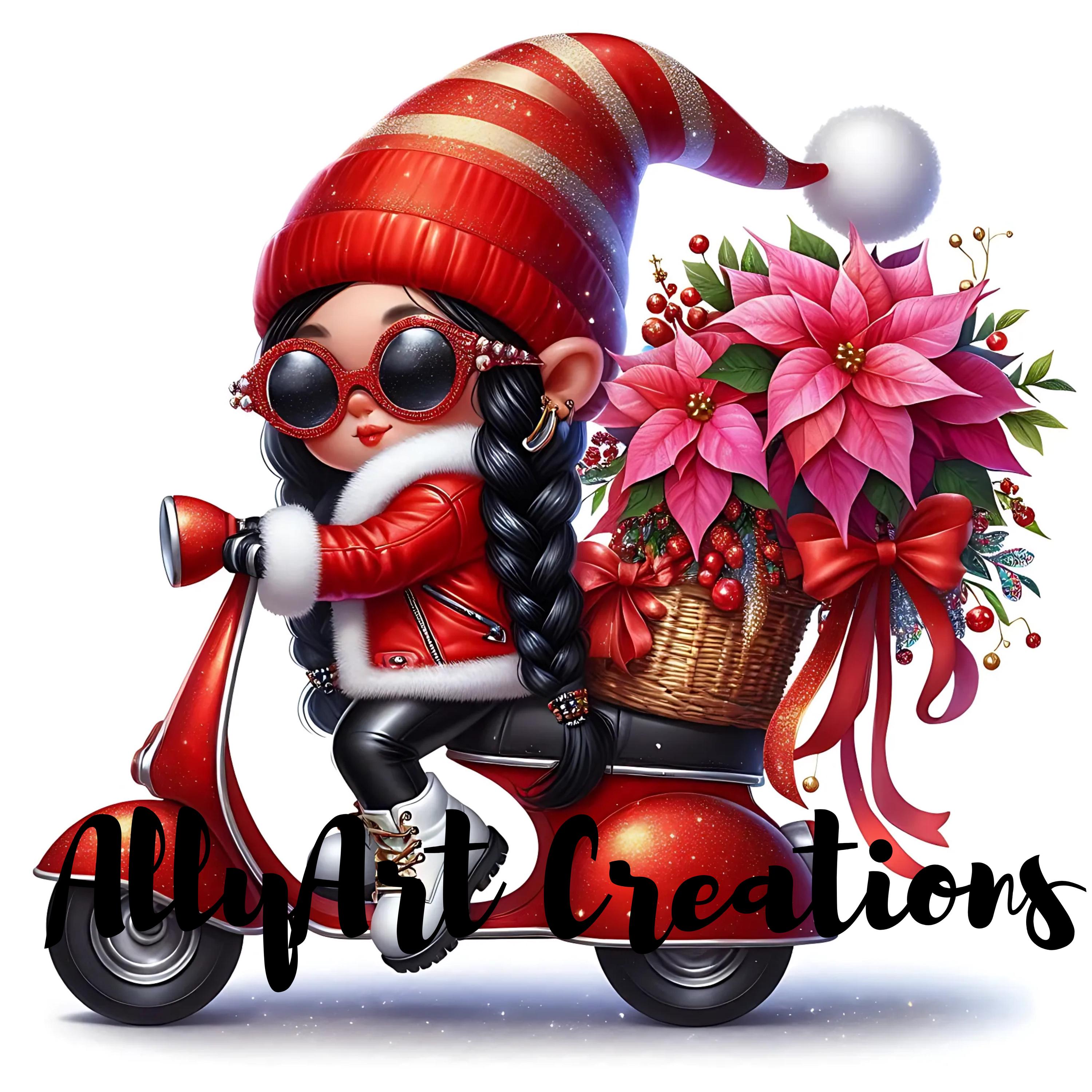 Christmas Gnome Girl Clipart – Cute Holiday Gnome – Winter Gnome Girl ...