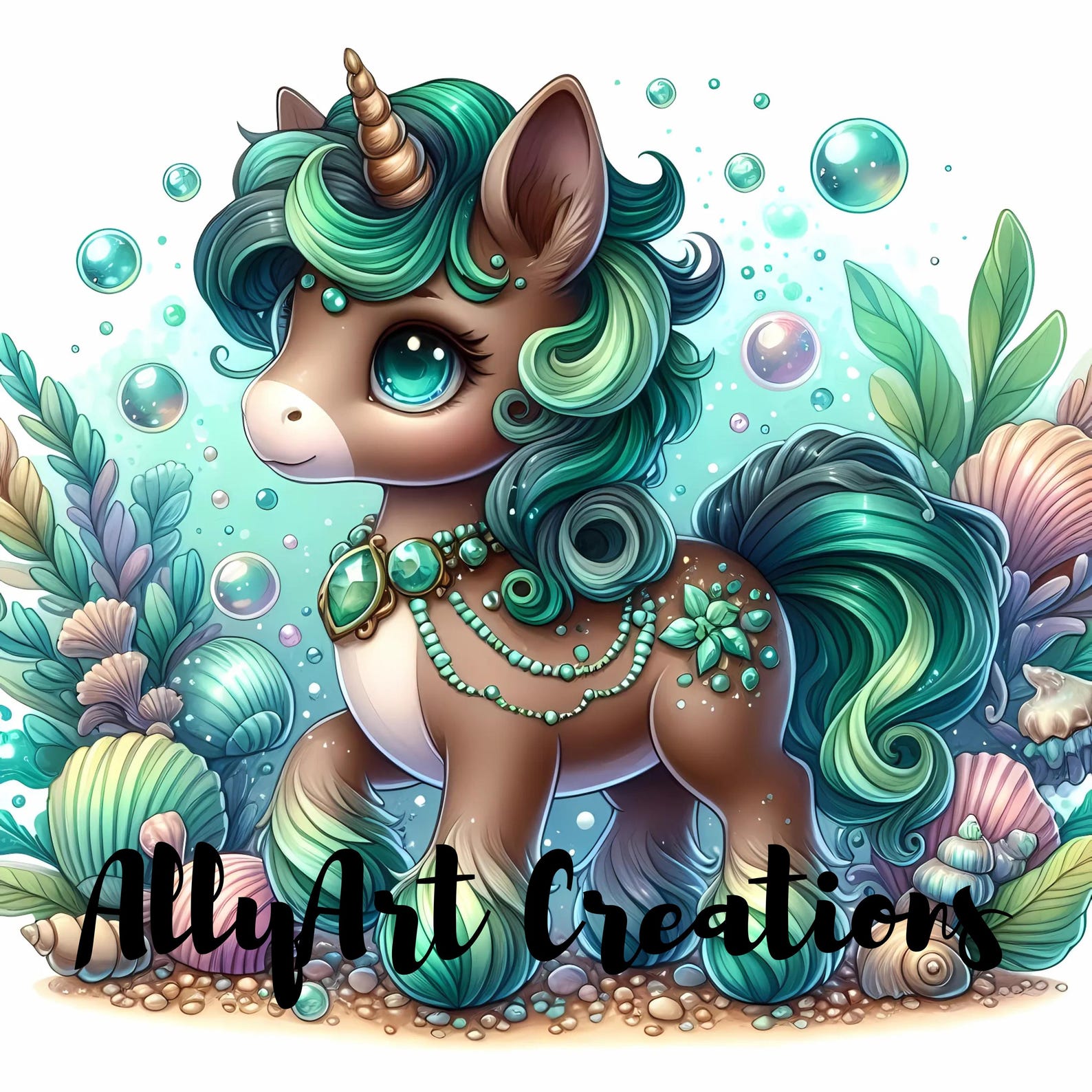 Summer Unicorn Clipart - Watercolor Unicorn Clipart - Tropical Unicorn ...