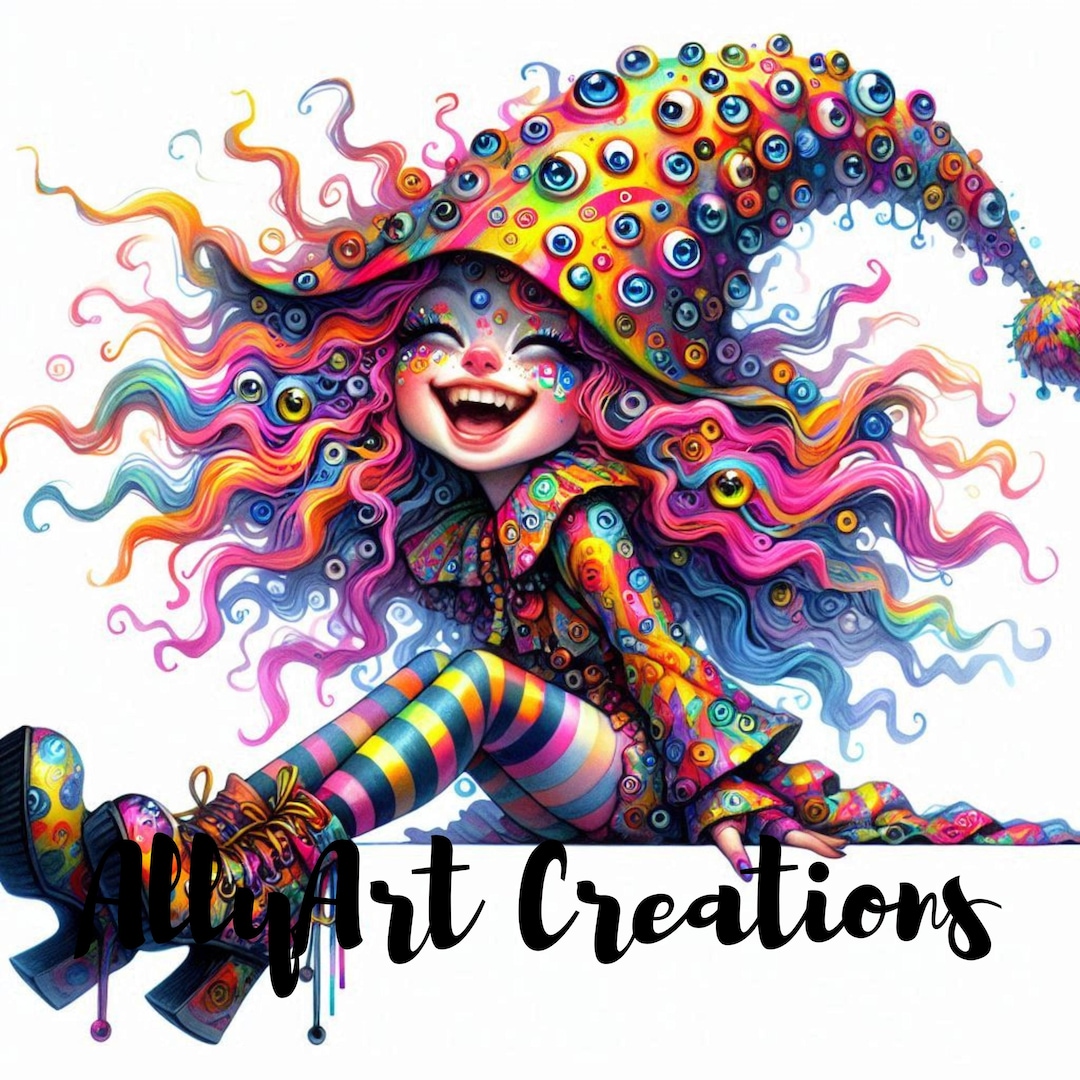 Halloween Gnome Clipart - Adorable Witch Gnome - Spooky Cute Fantasy ...
