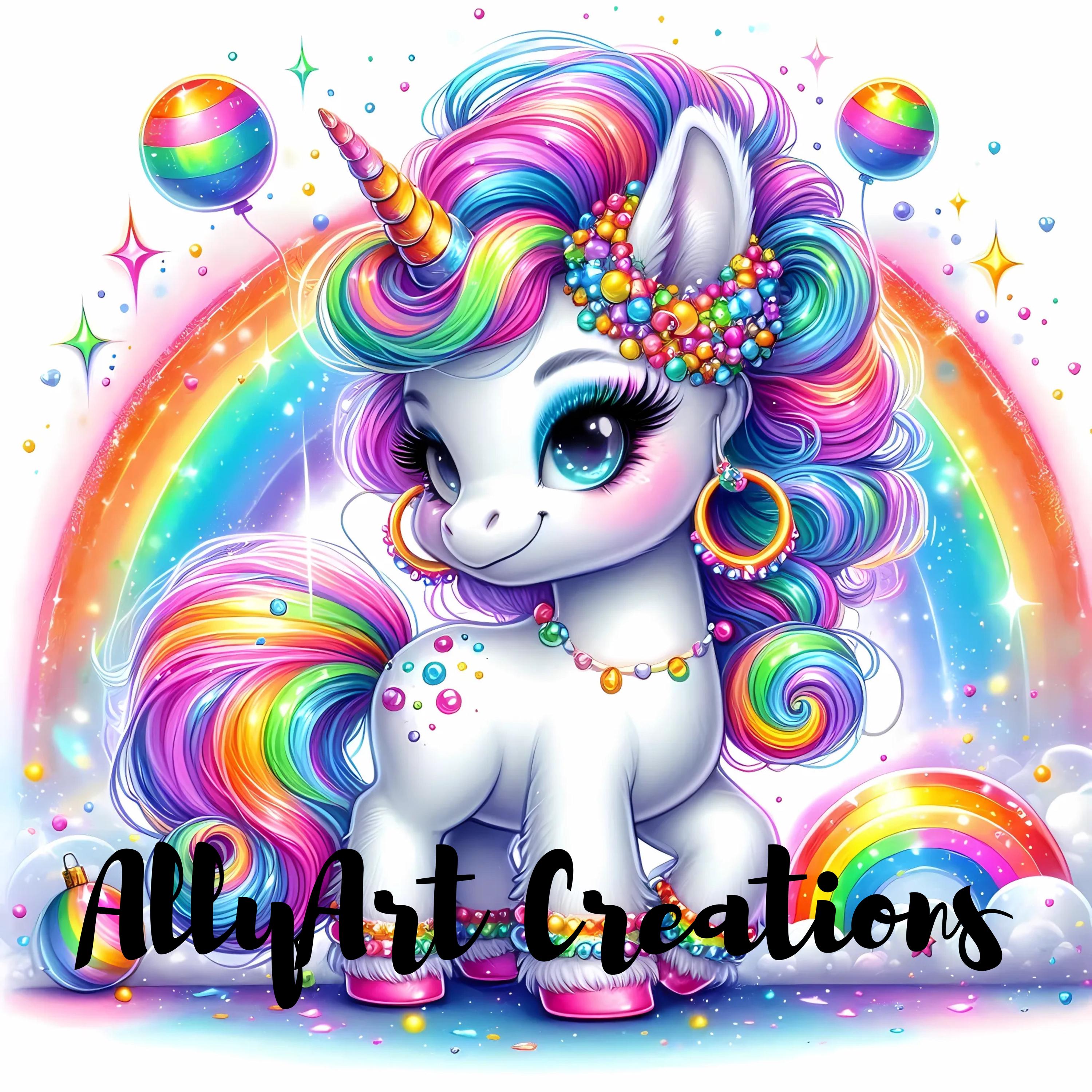 Watercolor Rainbow Unicorn Clipart - Watercolor Unicorn Graphics ...