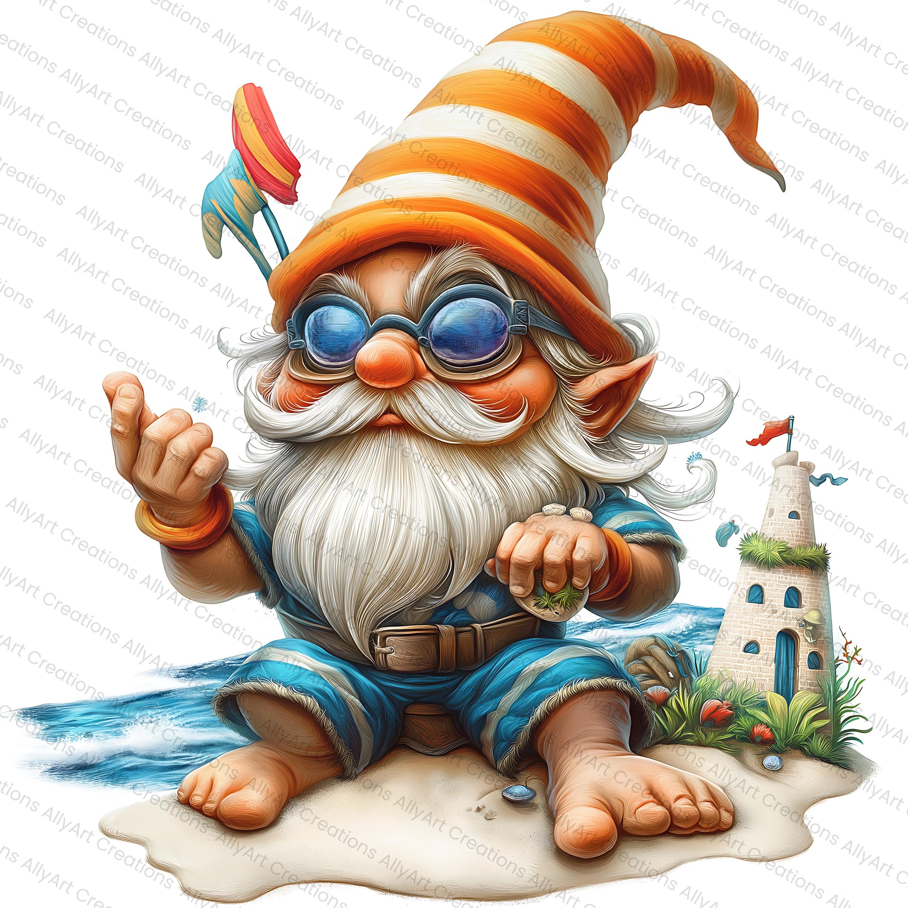 Sea Gnomes Clipart - Whimsical Gnome Graphics - Ocean Printables ...