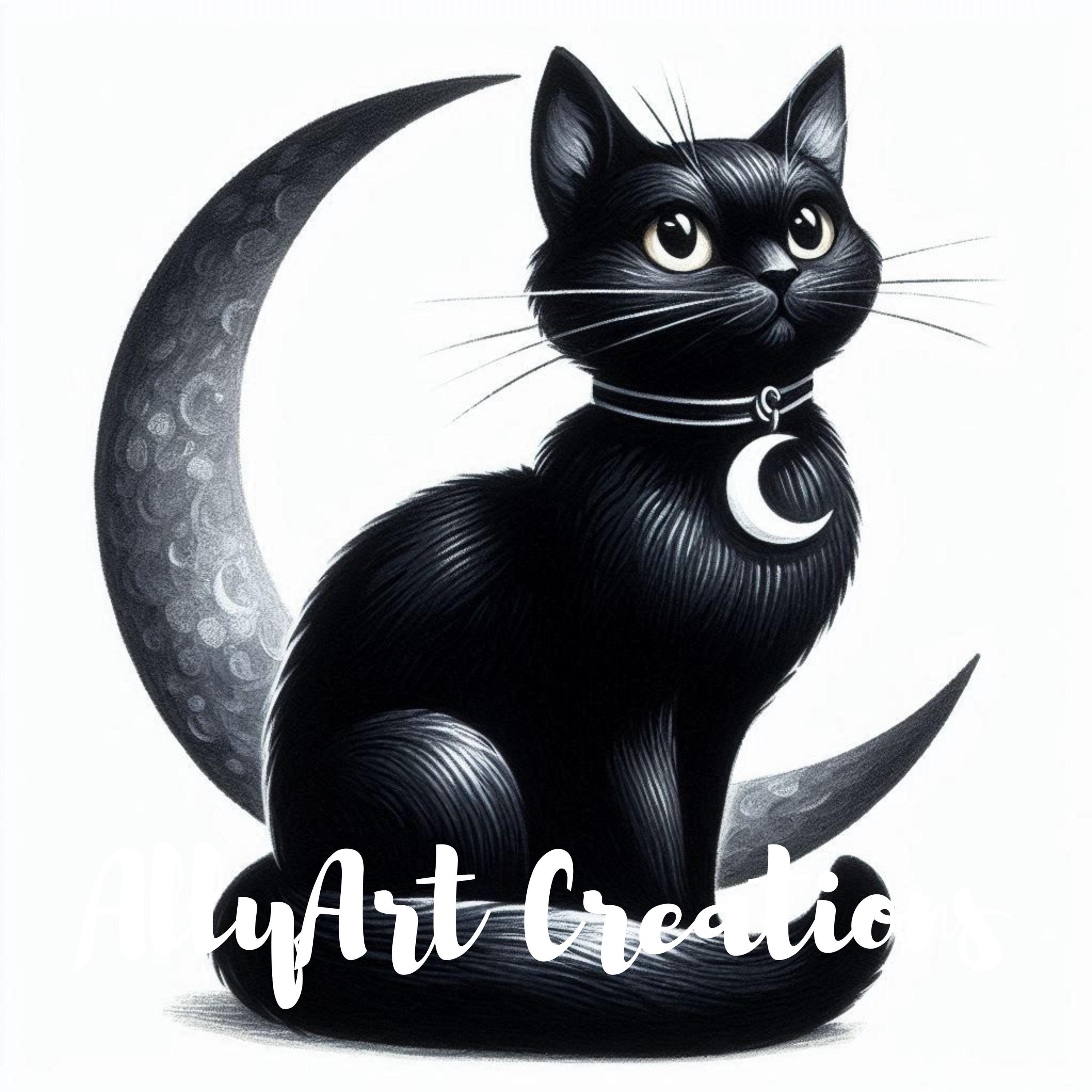 Halloween Black Cats Clipart - Fantasy Black Cats Clipart - Cat Clipart ...