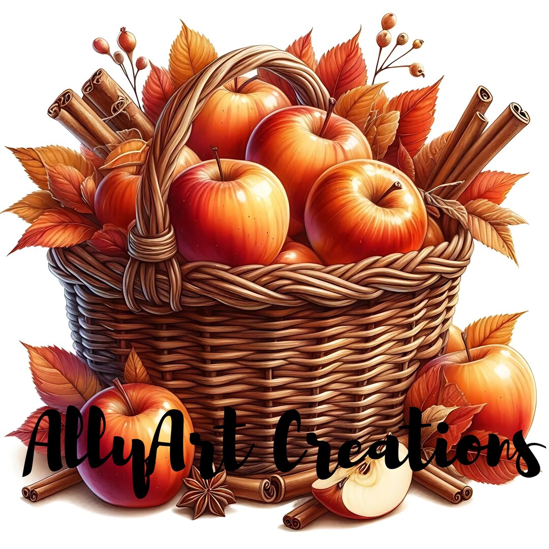 Autumn Apples Clipart – Fall Apple Bundle – Cozy Fruit Illustration ...