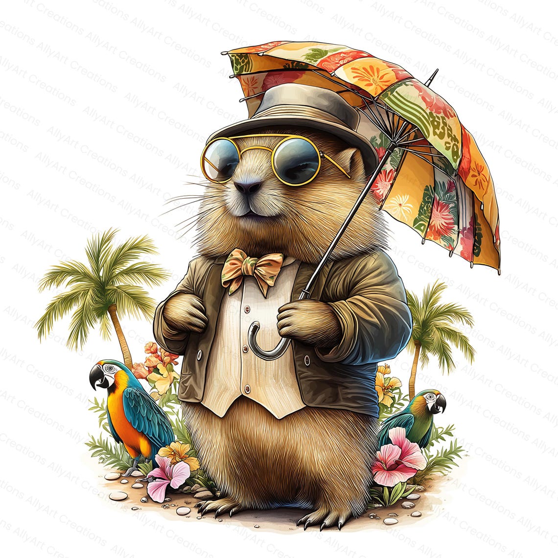 Groundhog Watercolor Clipart Bundle - Groundhog Clipart- Cute ...