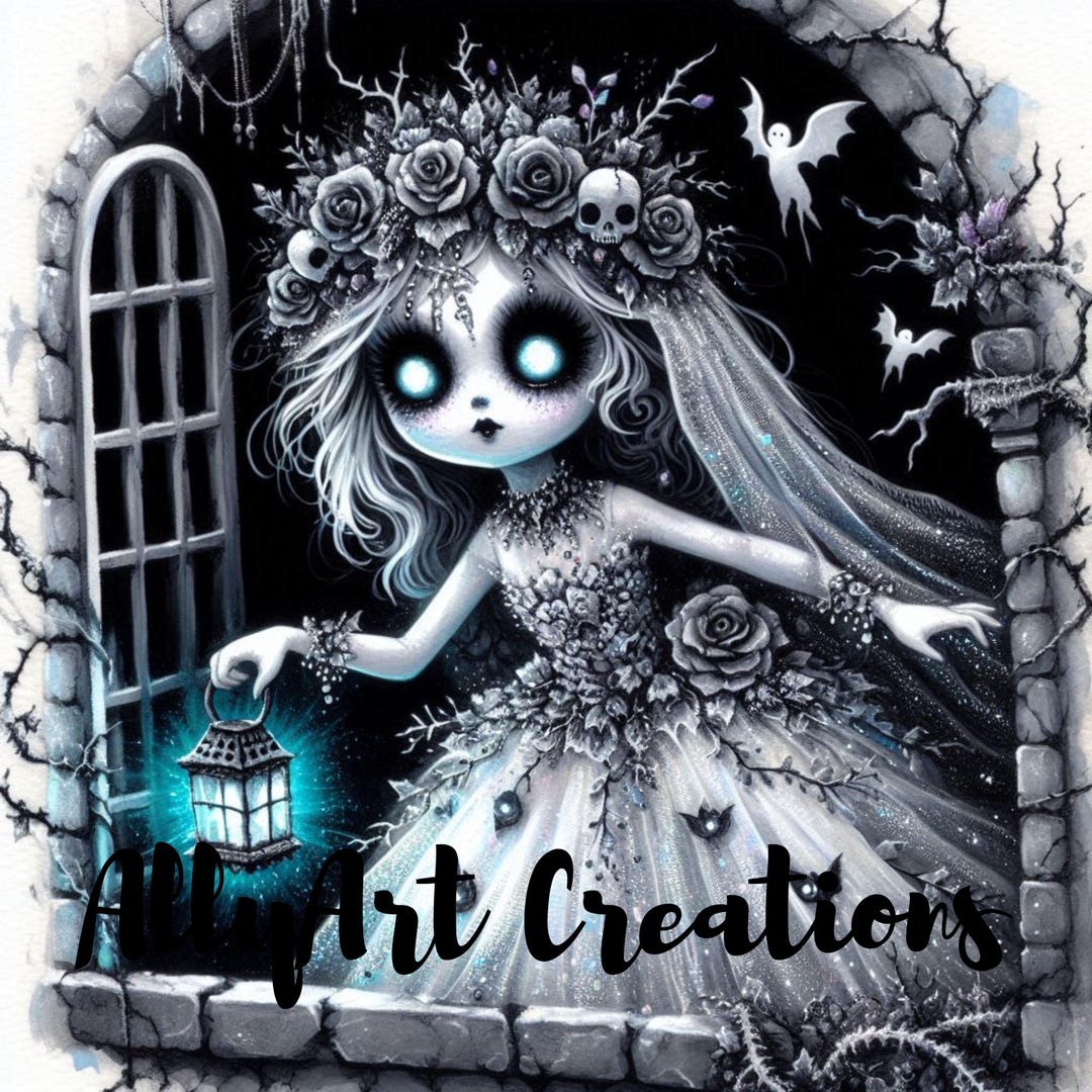 Zombie Bride Doll Clipart - Horror Bride Clipart - Gothic Bridal JPG ...
