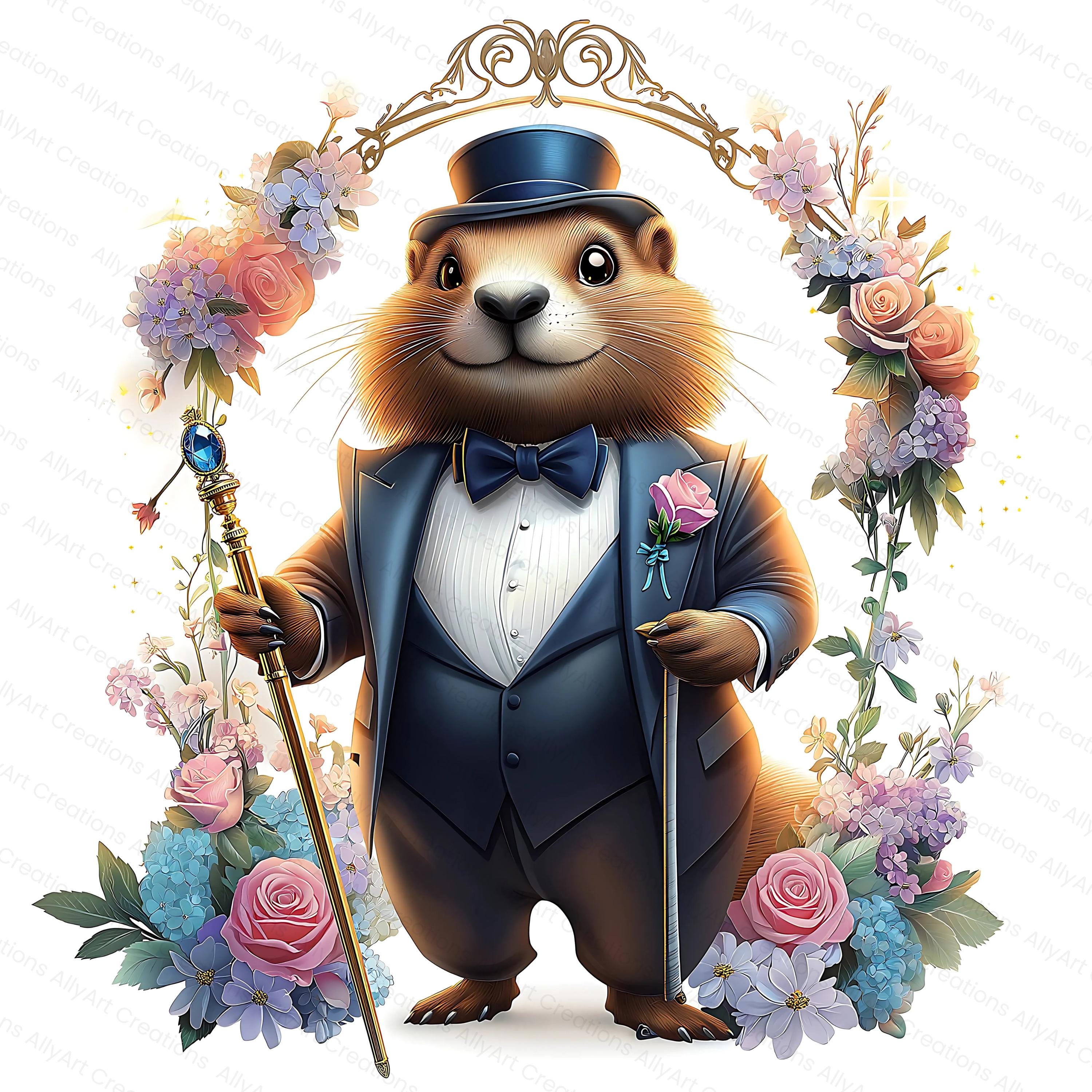 Happy Groundhog Day Clipart - Groundhog Clipart- Adorable Groundhog JPG ...