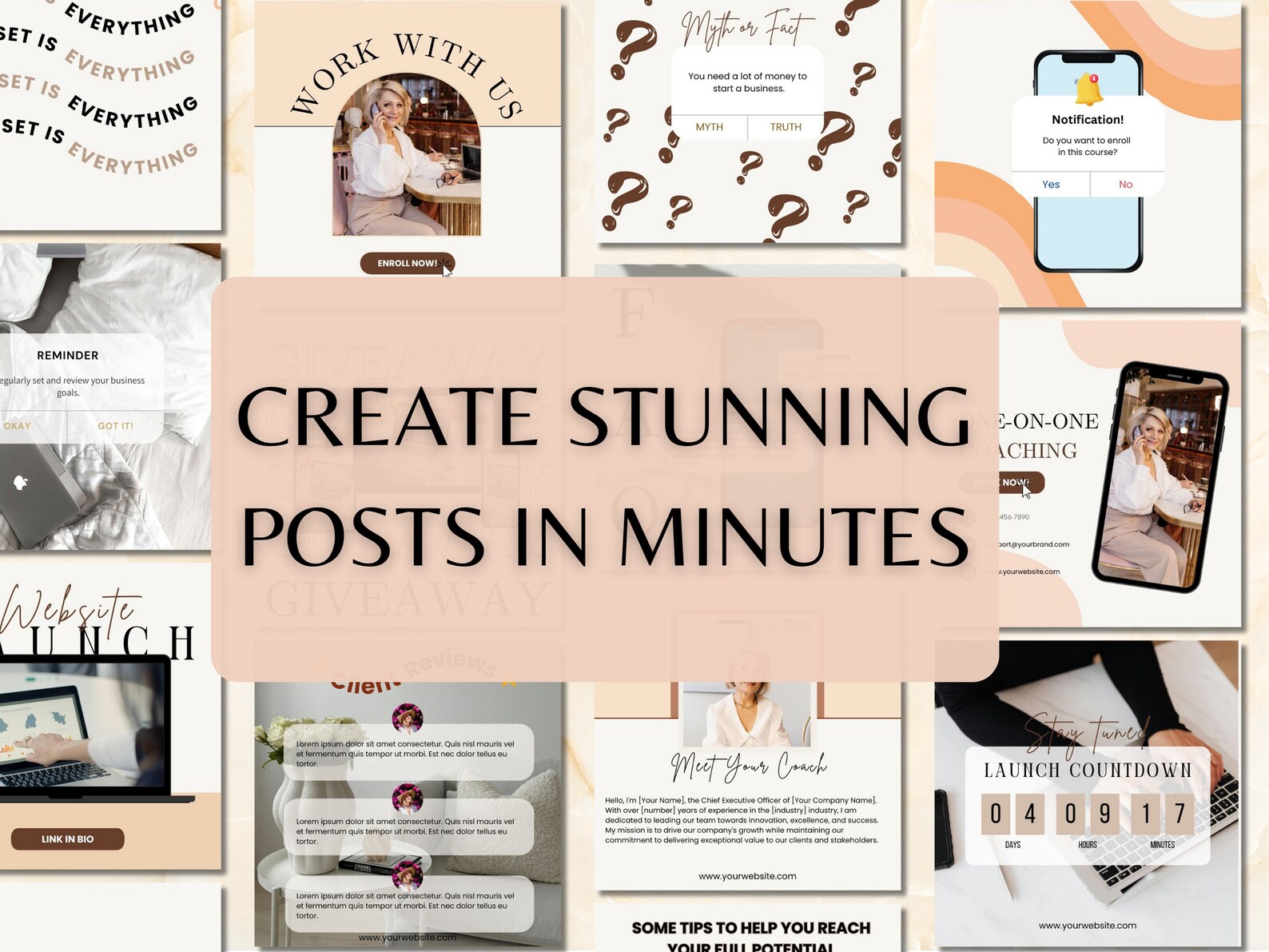 50 Instagram Templates for Course Creators Canva Templates Editable ...