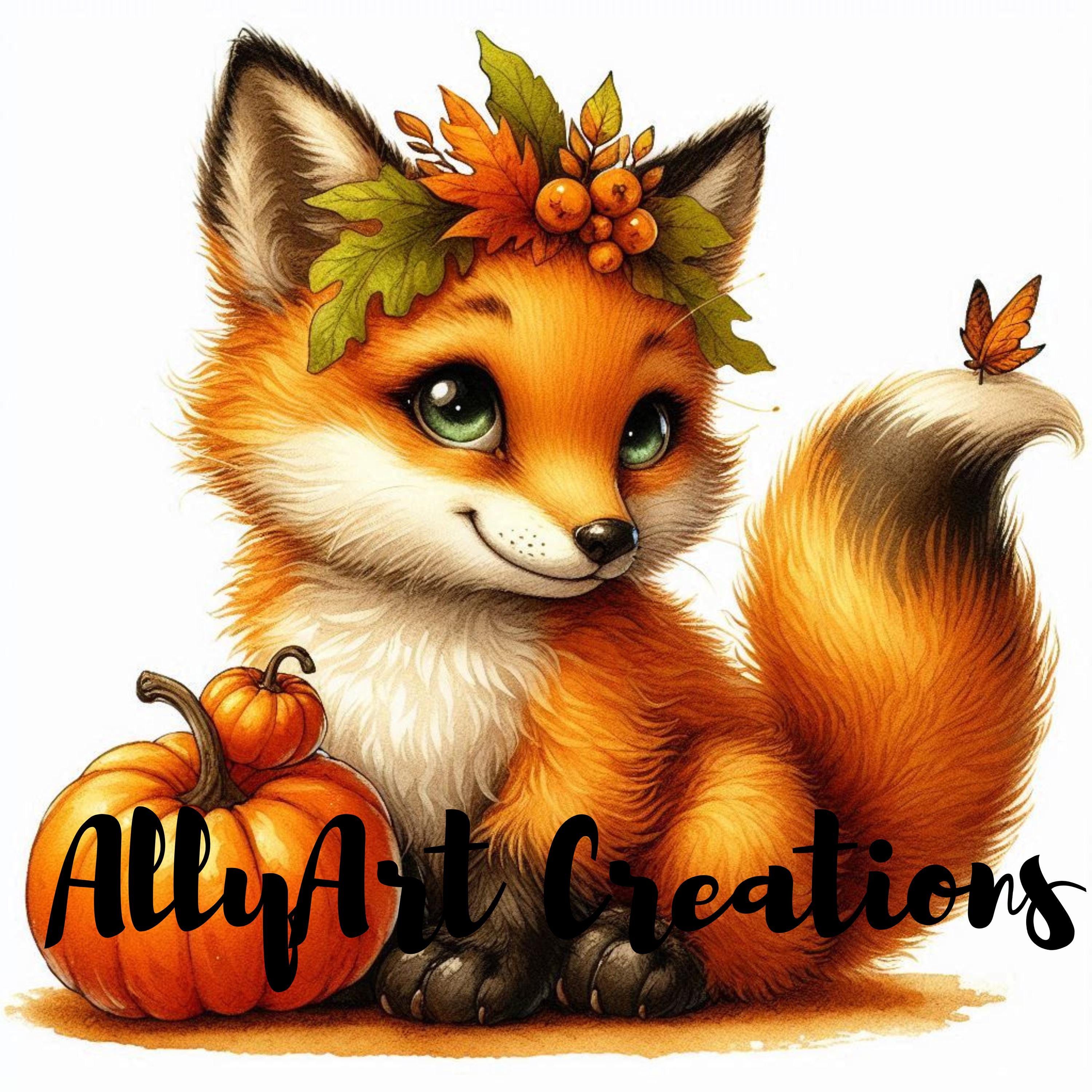 Autumn Fox Clipart–cute Fall Fox –woodland Animal Clipart – Pumpkin ...
