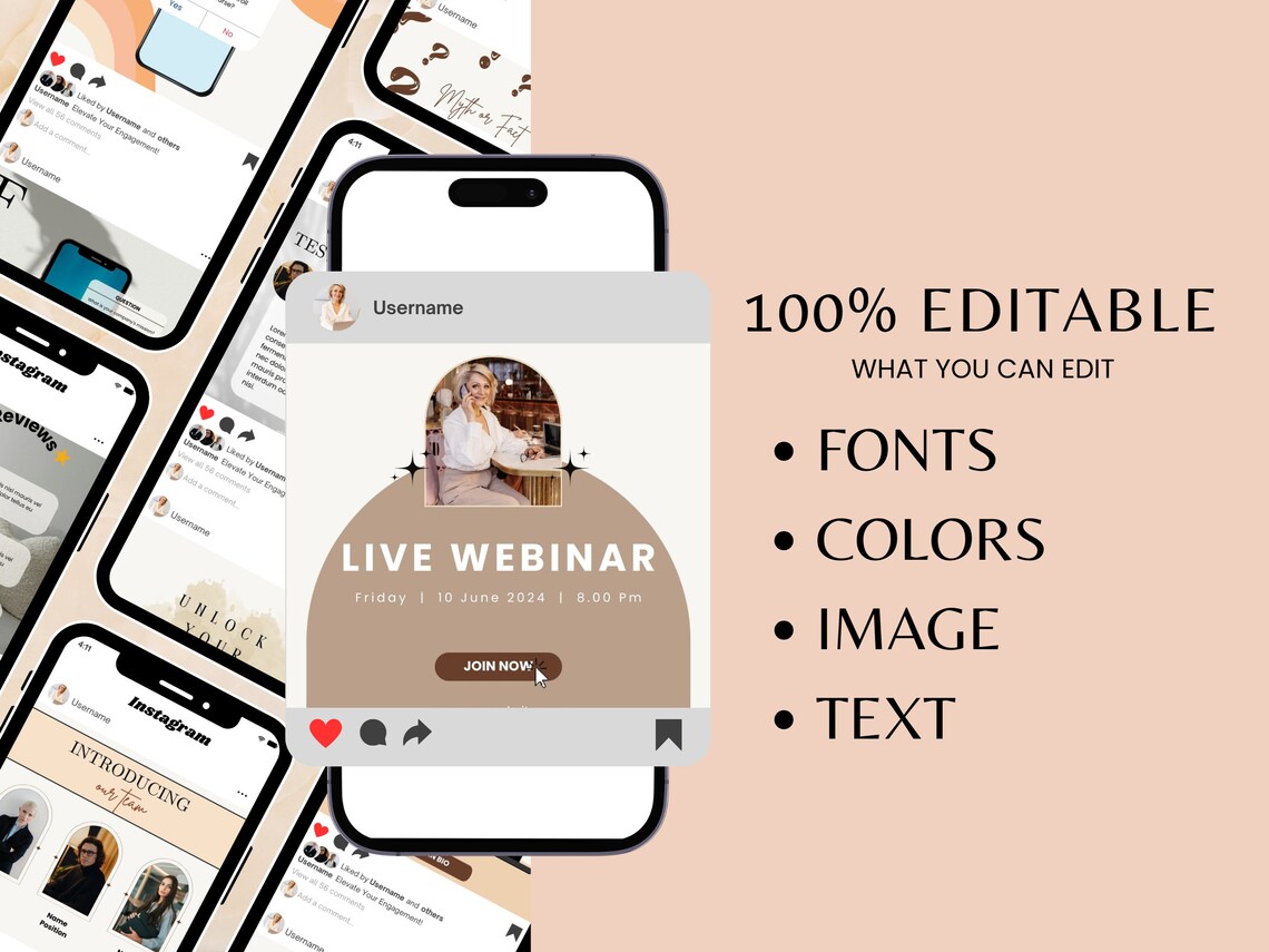 50 Instagram Templates for Course Creators Canva Templates Editable ...
