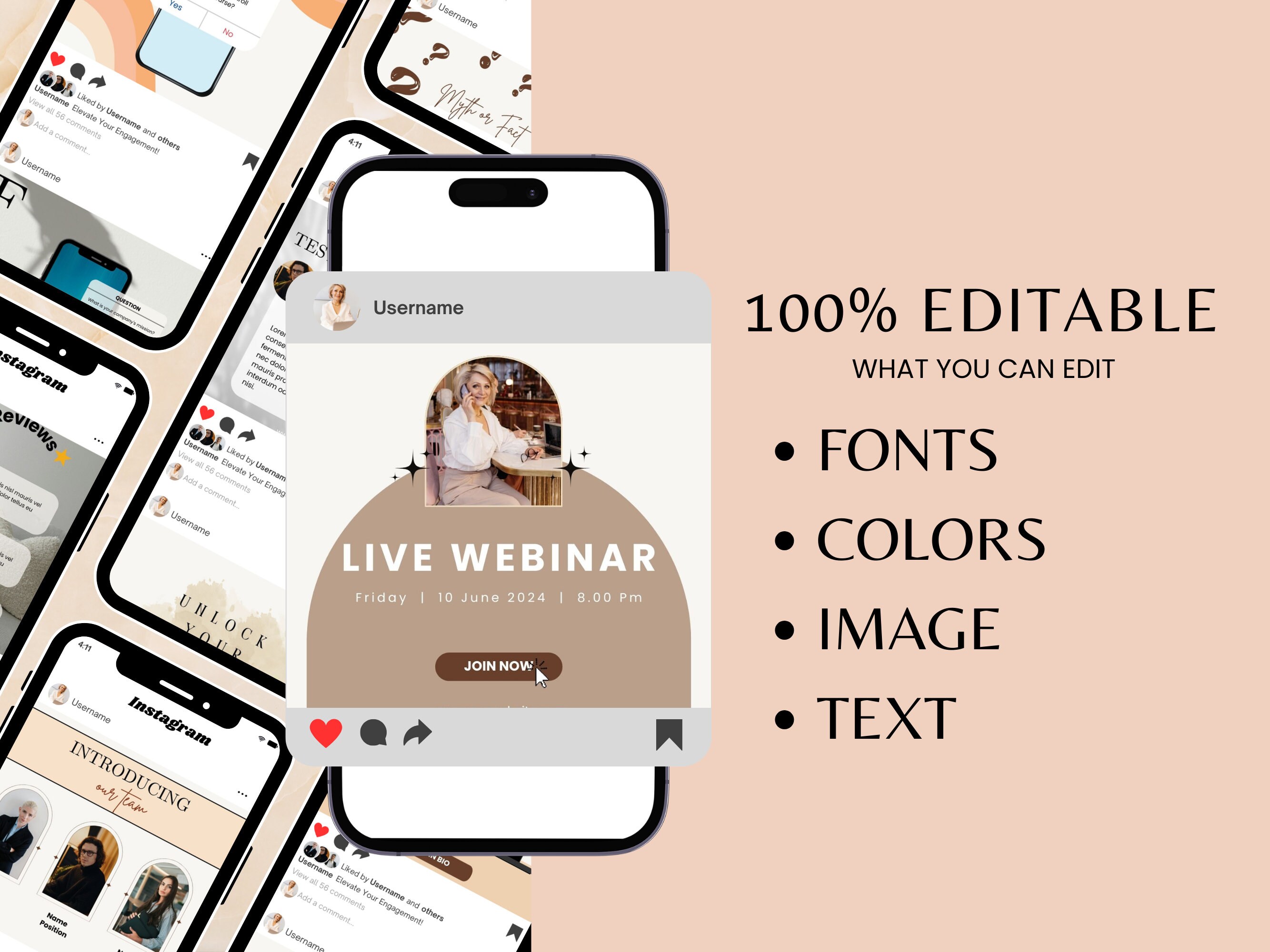 50 Instagram Templates for Course Creators Canva Templates Editable ...