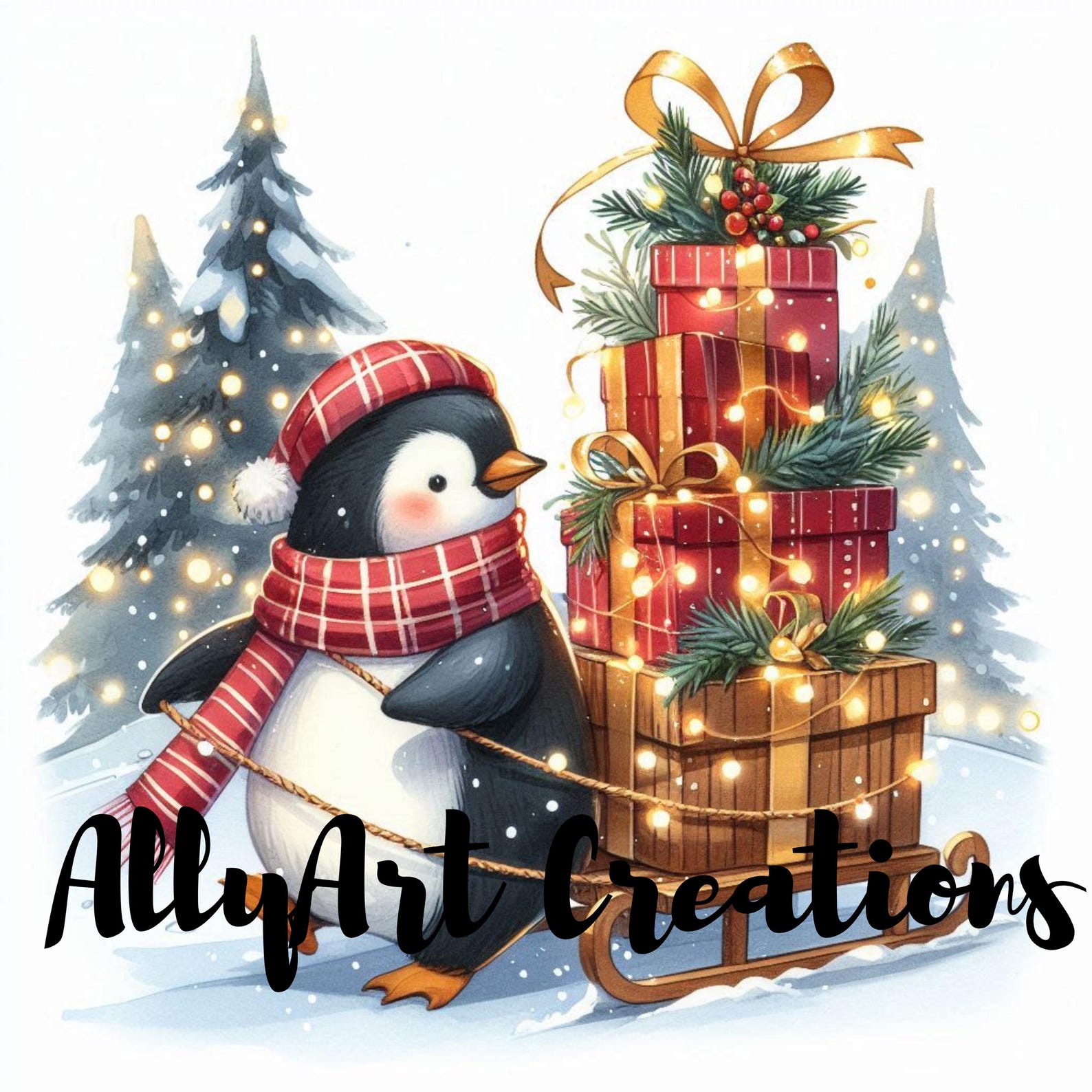 Christmas Penguin Clipart Bundle - Baby Penguin Clipart - Winter Animal ...