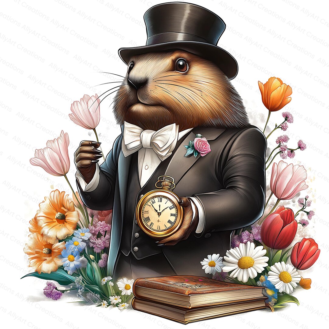 Happy Groundhog Day Clipart - Groundhog Clipart- Adorable Groundhog JPG ...