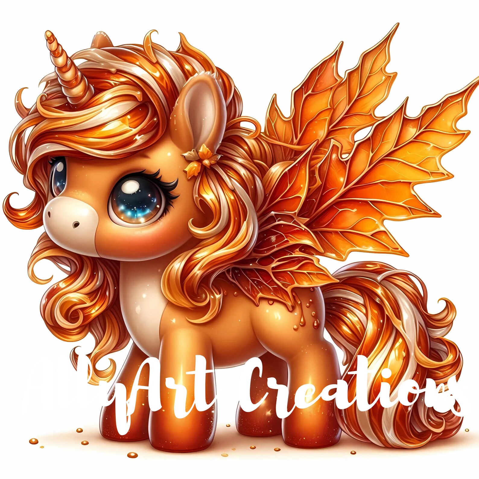 Watercolor Baby Fall Unicorn Clipart – Autumn Baby Unicorn – Cute ...