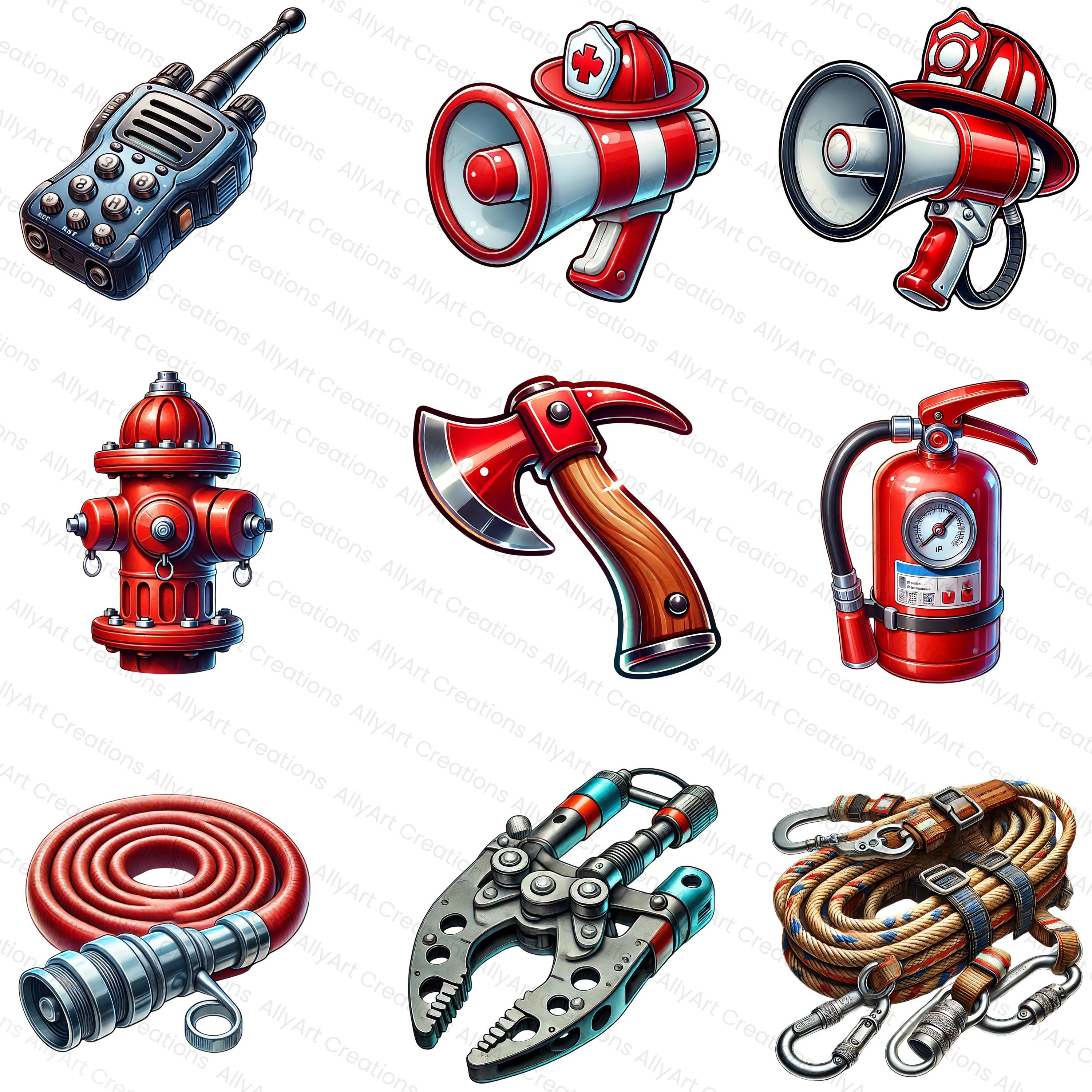 Watercolor Firefighter Clipart - Fire Truck Clipart PNG - Nursery ...