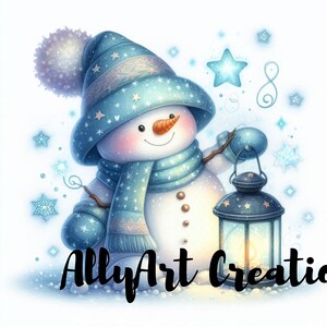 Christmas Snowman Clipart – Cute Winter Snowman – Holiday Snowman ...