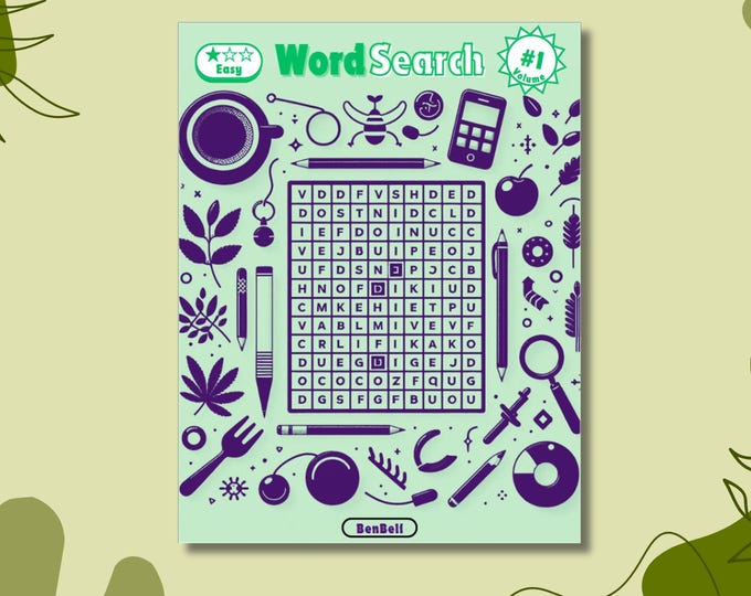 Word Search Puzzle Book, Bundles Printable Puzzles, Fun Educational ...