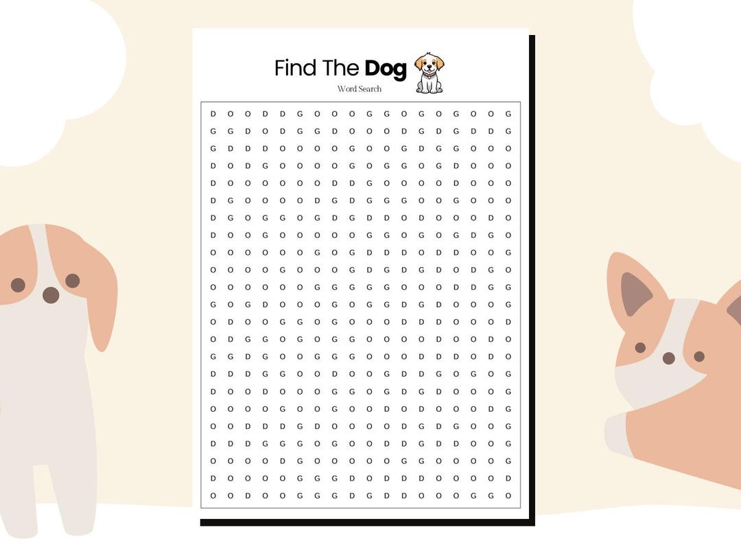 Find the Dog, Printable Single Word Search Games, Fun Educational ...