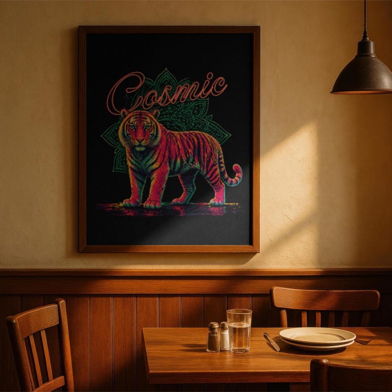 Neon Tiger PNG Bundle, Wild Brave Fierce Cosmic, Colorful Animal ...