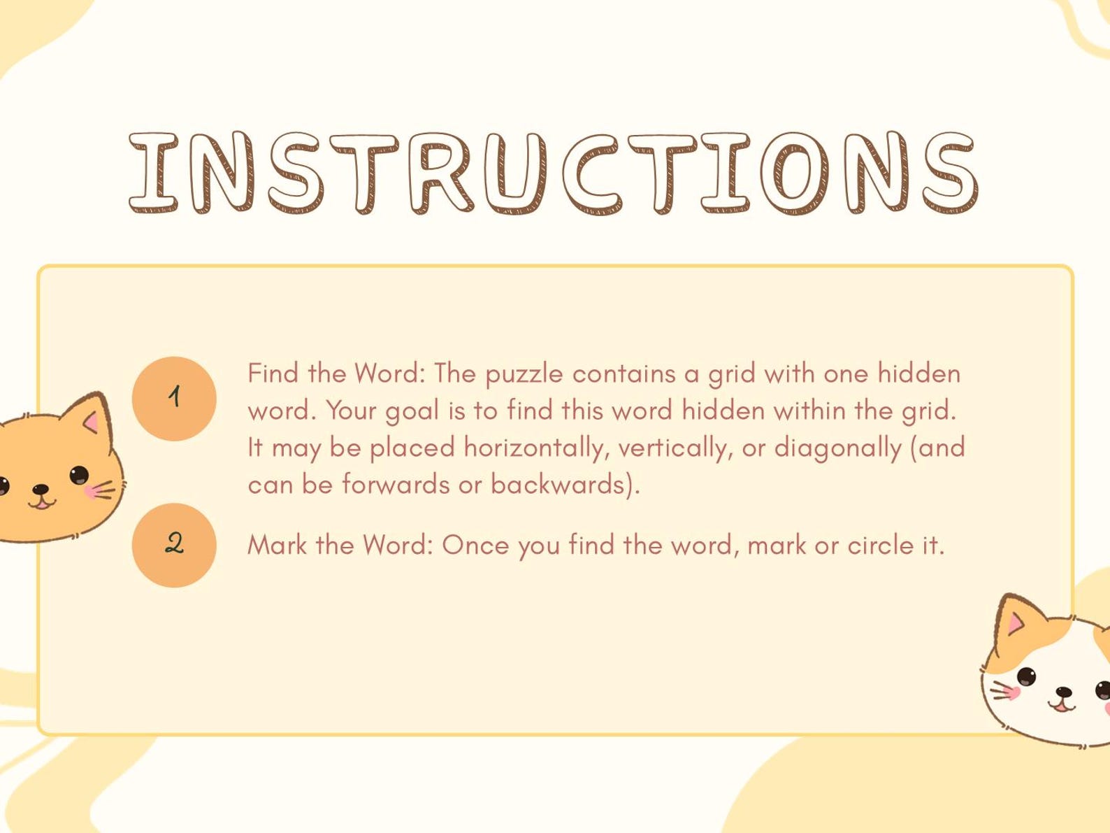 Find the Cat, Printable Single Word Search Games, Fun Educational ...