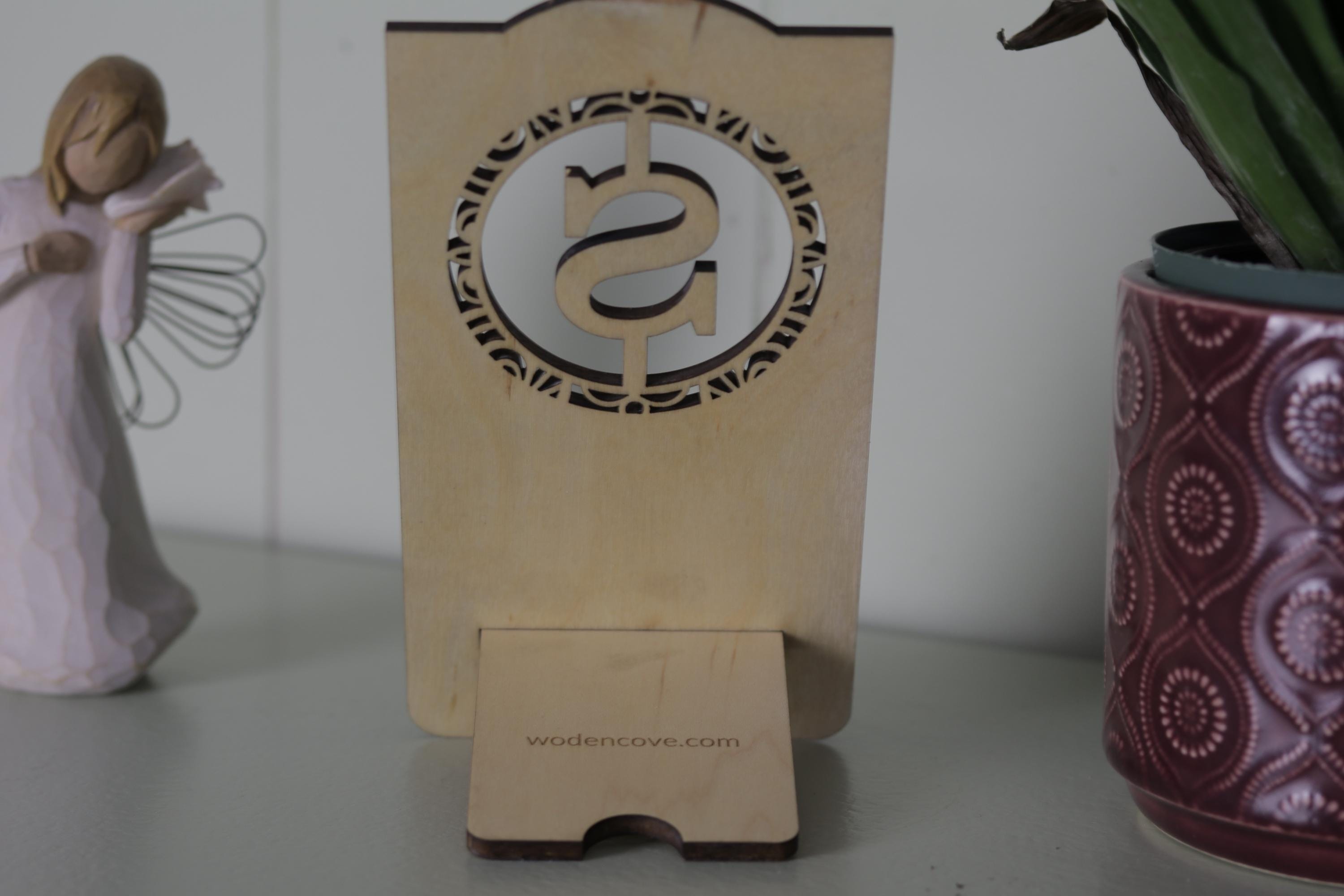 Custom Wood Phone Stand Personalized Name Dock Laser Engraved Desk ...