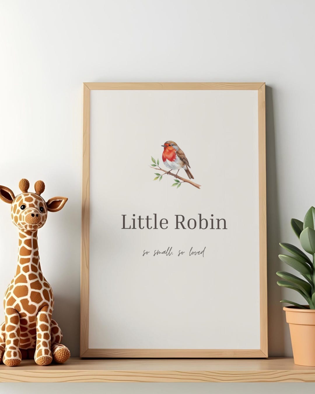 Woodland Nursery Wall Art, Robin Bird Nursery Print, Neutral Baby Room ...