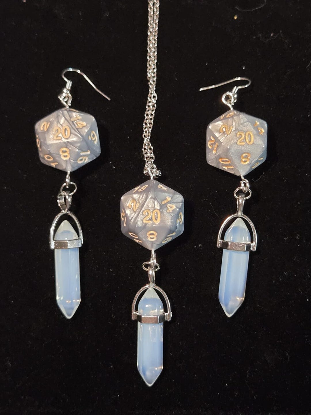 DND D20 Jewelry Set Necklace and Earrings - Etsy