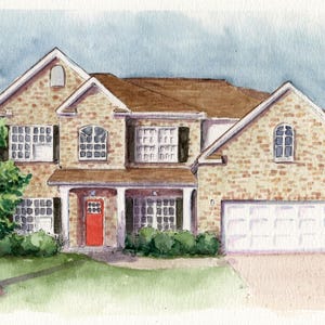 House Portrait, House Painting, Housewarming Gift, Realtor Gift, Home ...