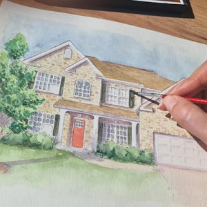 House Portrait, House Painting, Housewarming Gift, Realtor Gift, Home ...