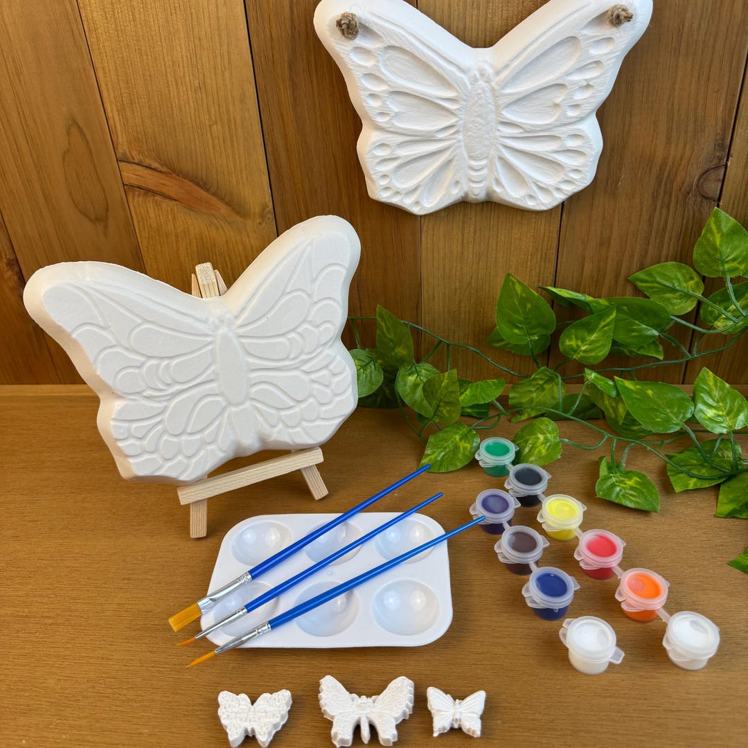 Butterfly Paint Your Own Kit | DIY Craft Set With Magnets, Easel and ...