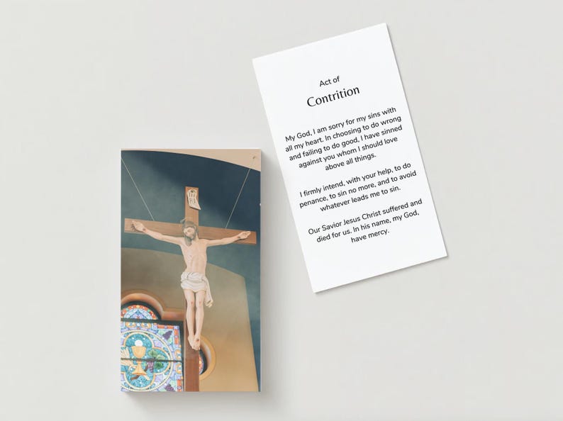 Prayer Card - Jesus Crucified - Act of Contrition - Confession ...