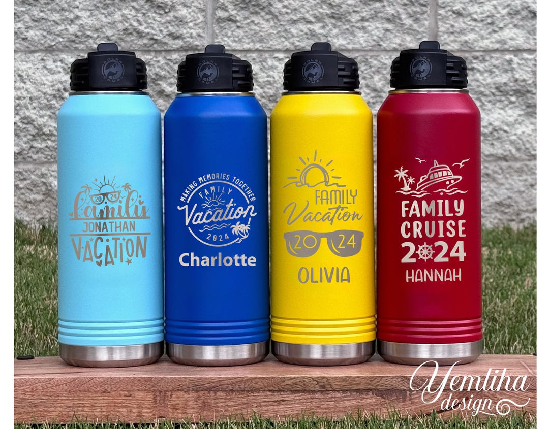 Personalized Family Vacation Water Bottle, Custom Name Travel Bottle ...