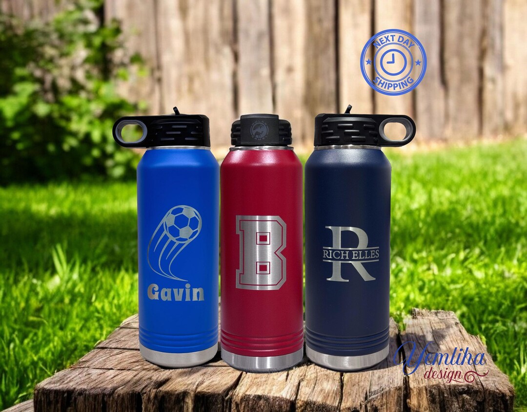 Personalized Laser Engraved Water Bottles, 20, 32, 40oz Your Logo Water ...