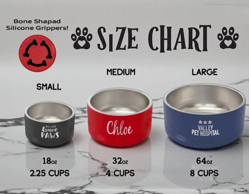 Personalized Pet Bowl, Custom Dog Cat Stainless Steel Bowl, Engraved ...