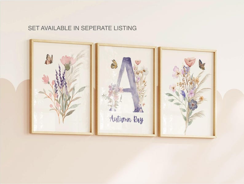 Lavender Purple Wildflowers | Girls Room Toddler or Nursery Poster ...