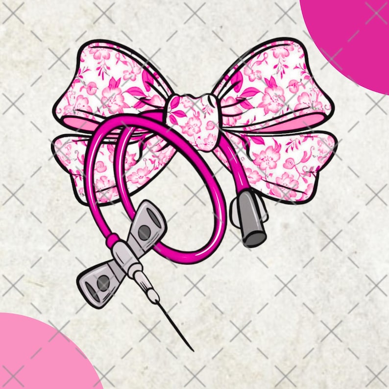 Pink Nurse Coquette Bow Phlebotomist Nursing Doctor,nurse Coquette Png ...