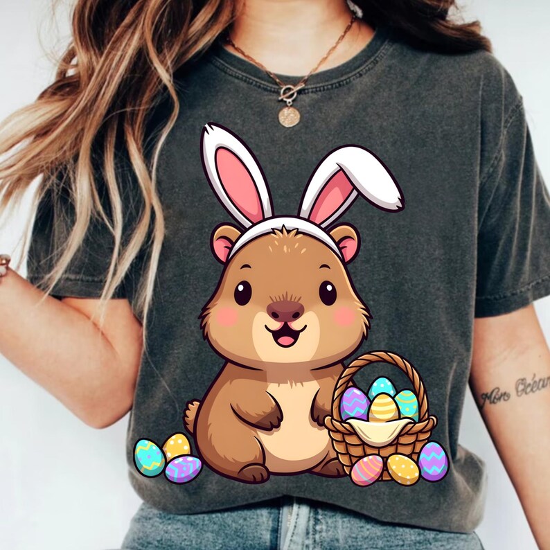 Easter Capybara PNG, Bunny Ears Capybara Clipart, Cute Capybara Easter ...