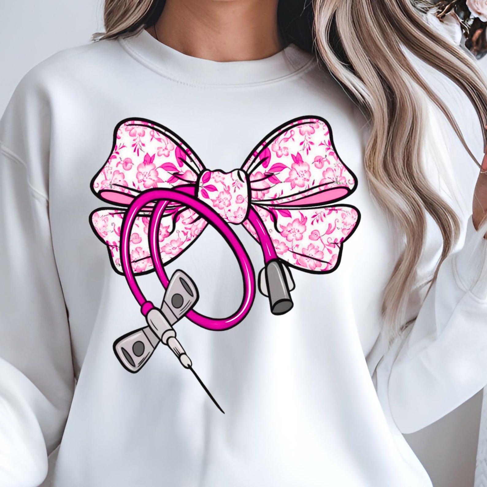 Pink Nurse Coquette Bow Phlebotomist Nursing Doctor,nurse Coquette Png ...