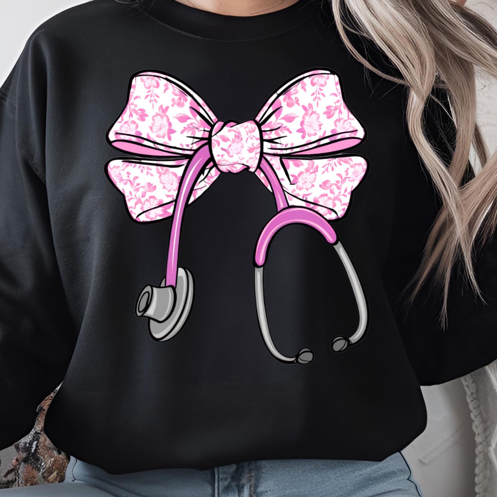 Pink Nurse Coquette Bow Stethoscope Nursing Doctor,nurse Coquette Png ...