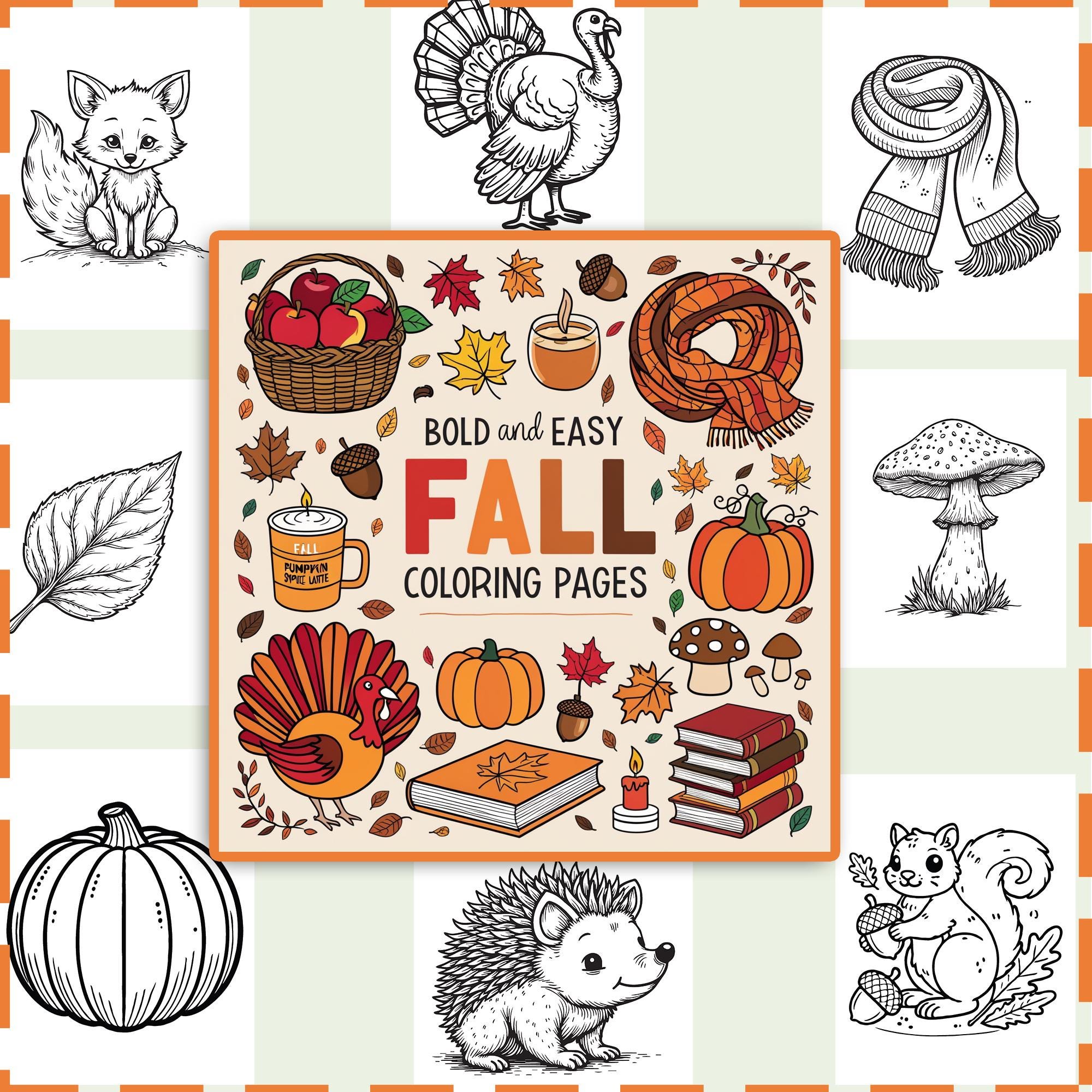 Fall Coloring Pages, Autumn Coloring Pages, Autumn Bold and Easy ...