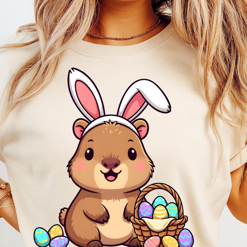 Easter Capybara PNG, Bunny Ears Capybara Clipart, Cute Capybara Easter ...