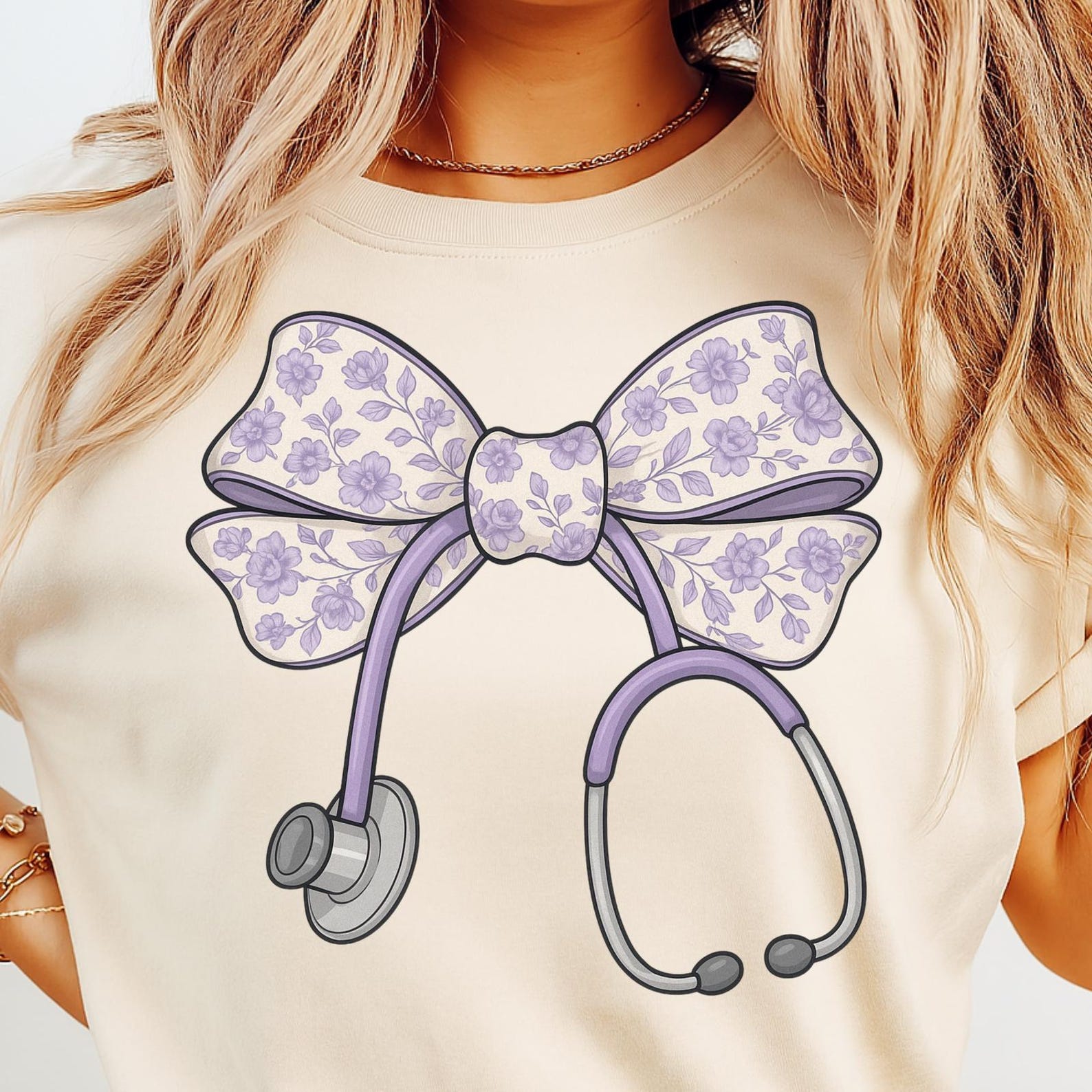 Coral Nurse Coquette Bow Stethoscope Nursing Doctor,nurse Coquette Png ...