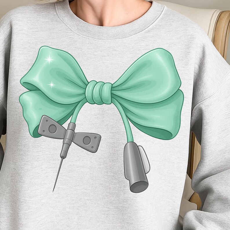 Mint Phlebotomy Bow PNG, Butterfly Needle Clipart, Cute Nurse ...