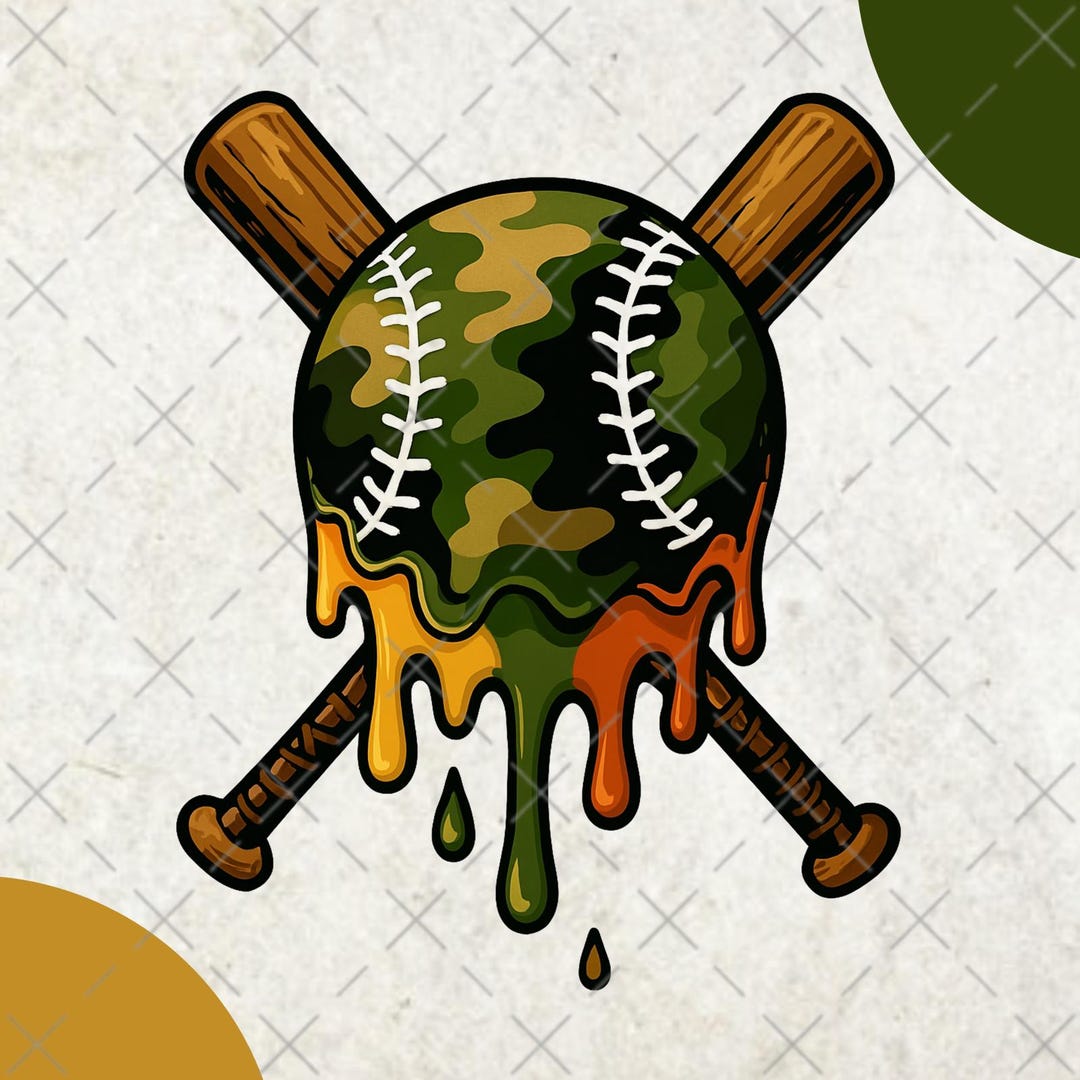 Ice Cream Drip Baseball Camo Png,baseball Drip Camo PNG, Baseball Bats ...