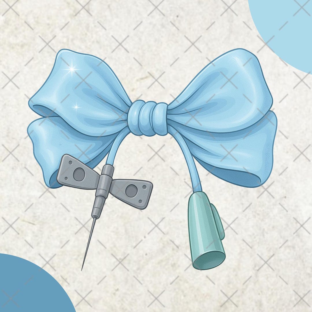 Blue Phlebotomy Bow PNG, Butterfly Needle Clipart, Cute Nurse ...