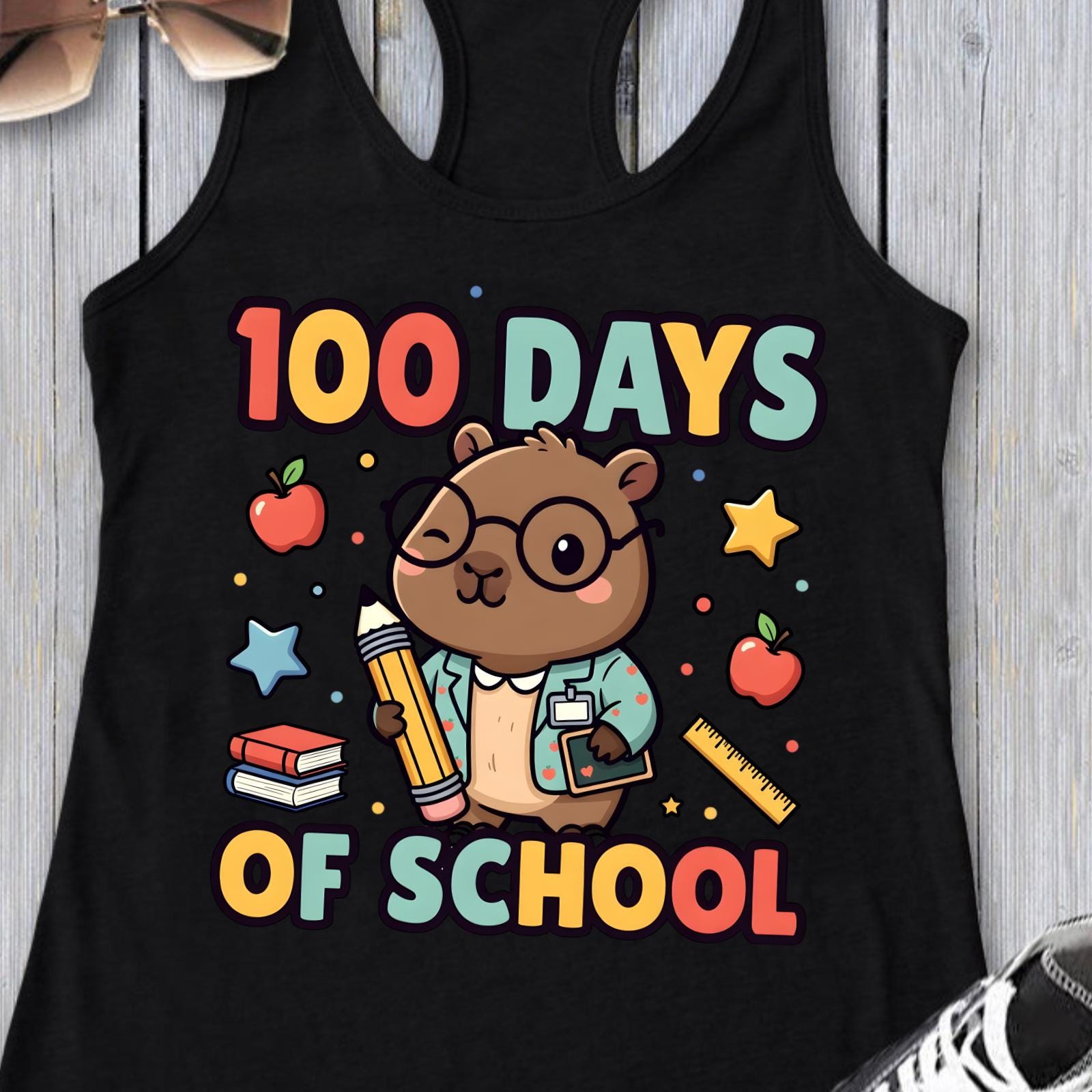 100 Days of School Capybara PNG, Cute Capybara Teacher Png, Classroom ...