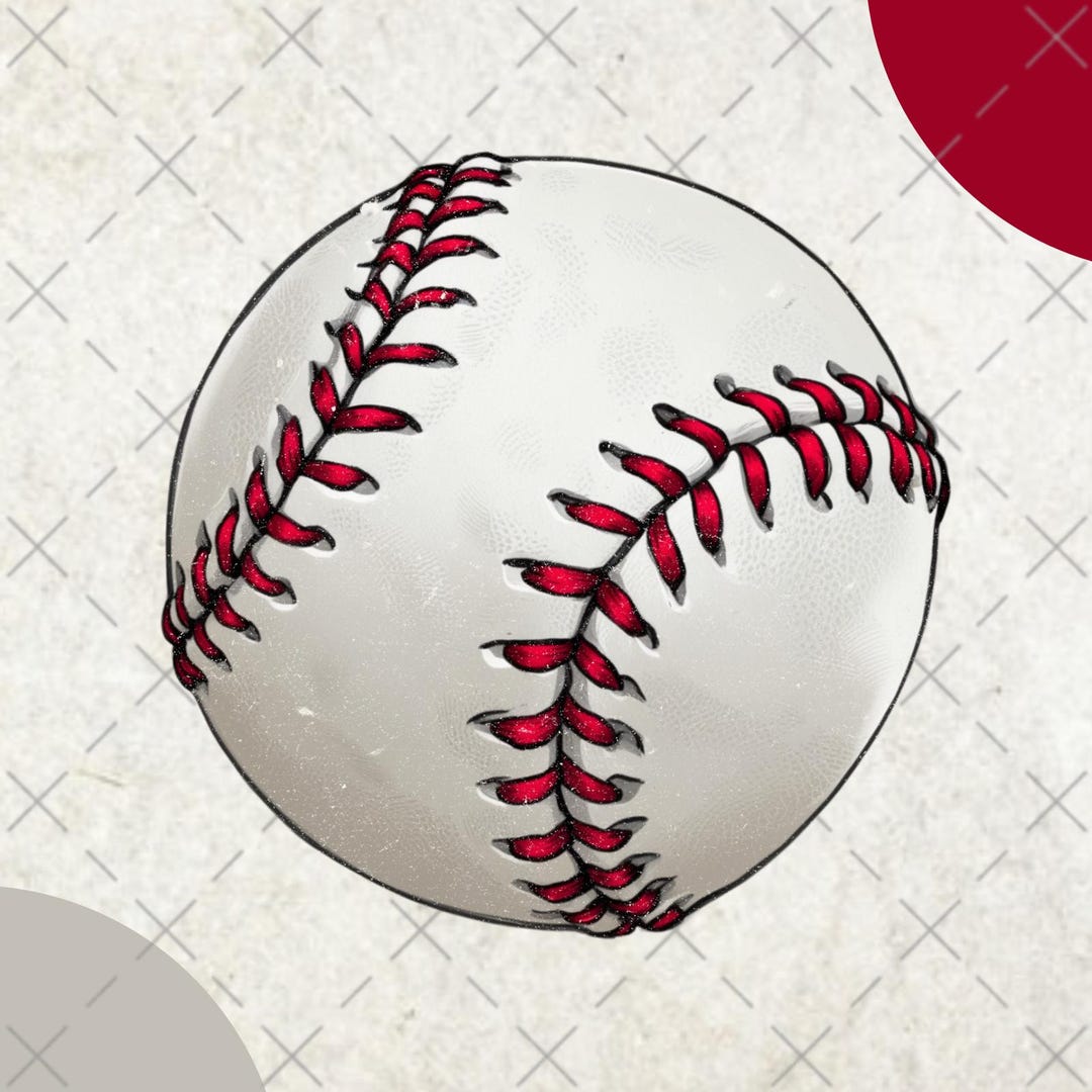 Baseball Ball Png Sublimation Design Download, Sport Png, Hand Drawn ...