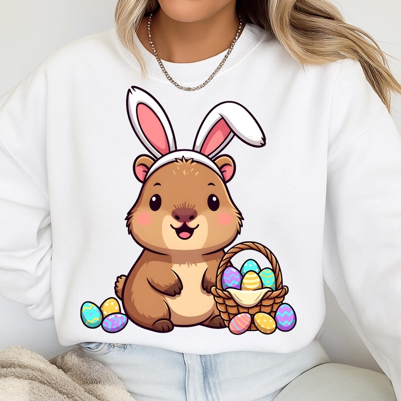 Easter Capybara PNG, Bunny Ears Capybara Clipart, Cute Capybara Easter ...