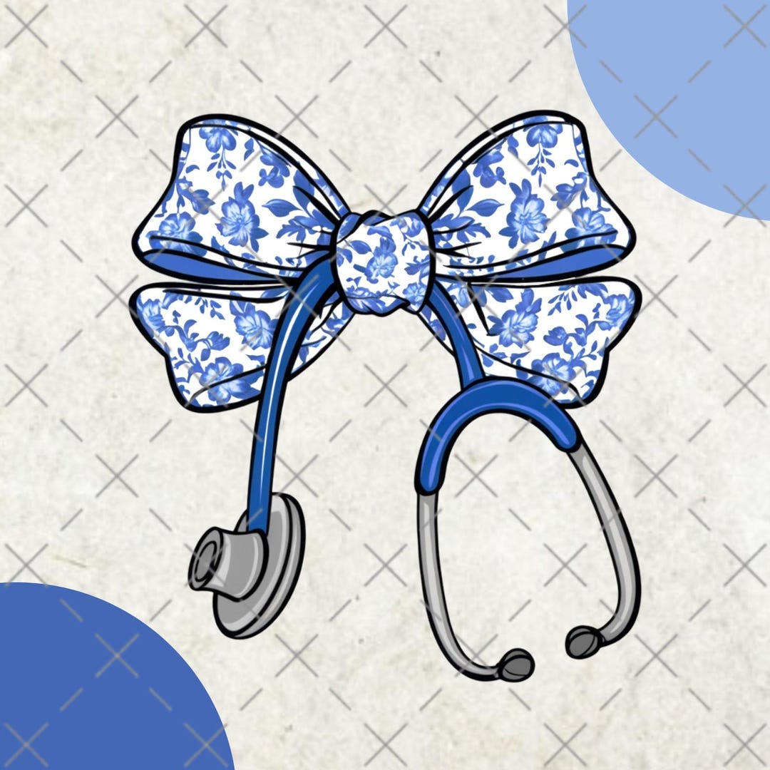 Blue Nurse Coquette Bow Stethoscope Nursing Doctor,nurse Coquette Png ...
