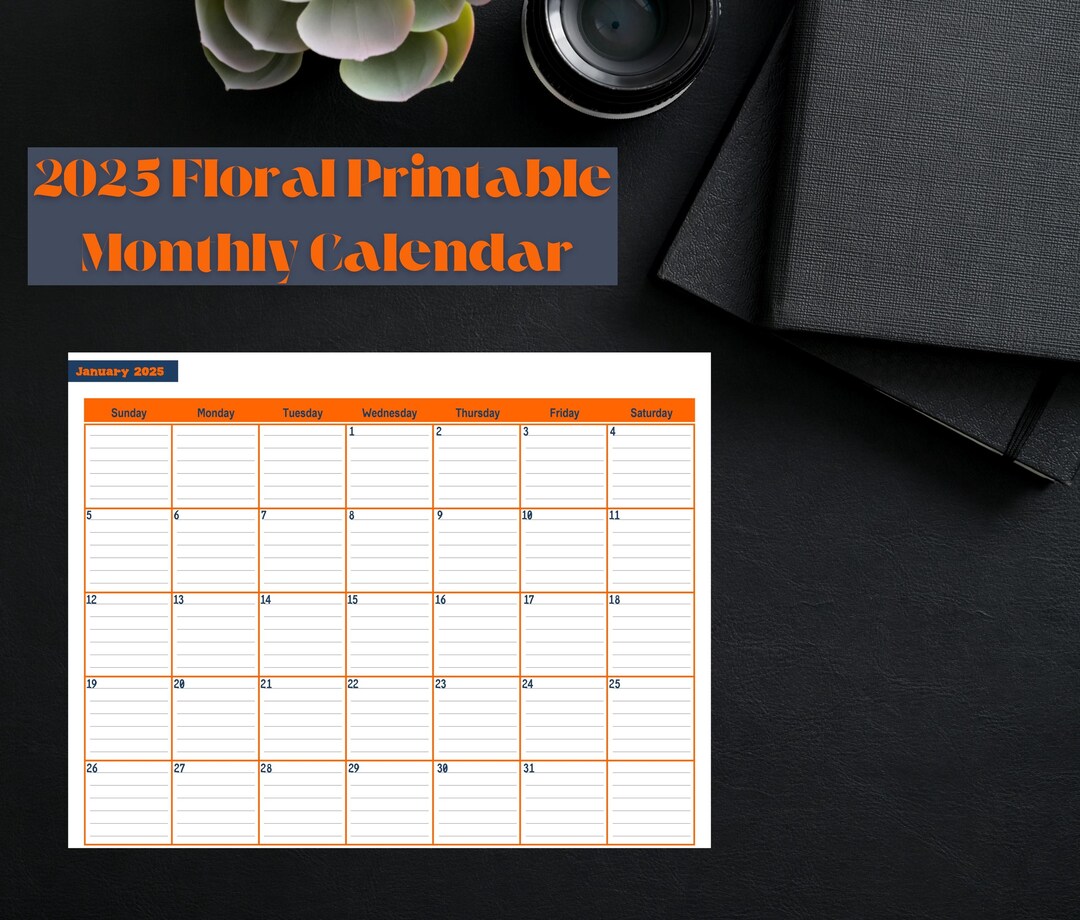 Printable 2025 Monthly Calendar PDF Minimalist & Modern Design 8.5 X 11 ...