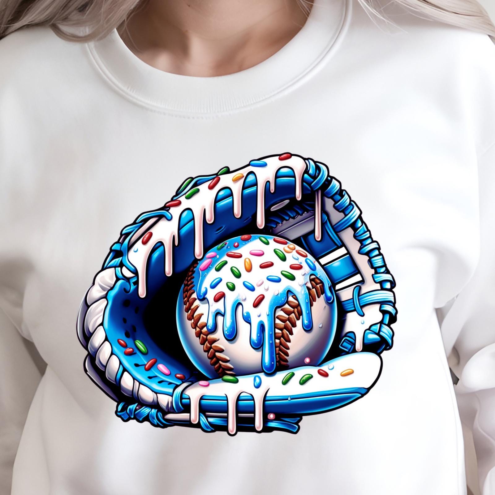 Baseball Ice Cream Drip Blue PNG Baseball Youth Sport Team Digital File ...